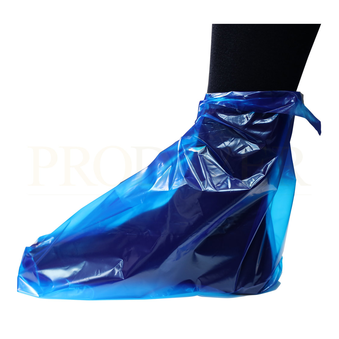 COBERTURA DE SAPATO PLASTIFICADA AZUL C/ADESIVO 37x25cm100un | Prodáver